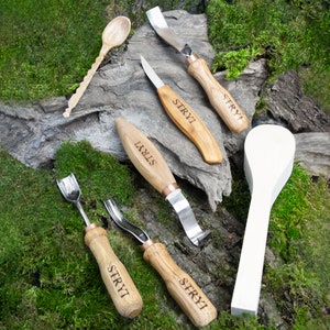 Spoon Carving Set of 5 Tools, Wood Carving Tools, Bowl Carving, Steel ...