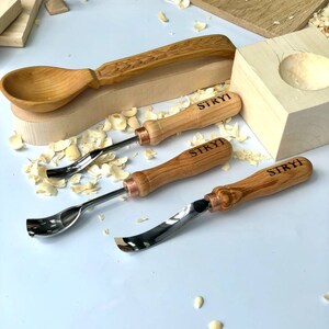 Spoon Carving Kit, Bowl and Kuksa Carving Kit, Gift for Husband, Gouges Set, Bent Gouges, Bowl ...