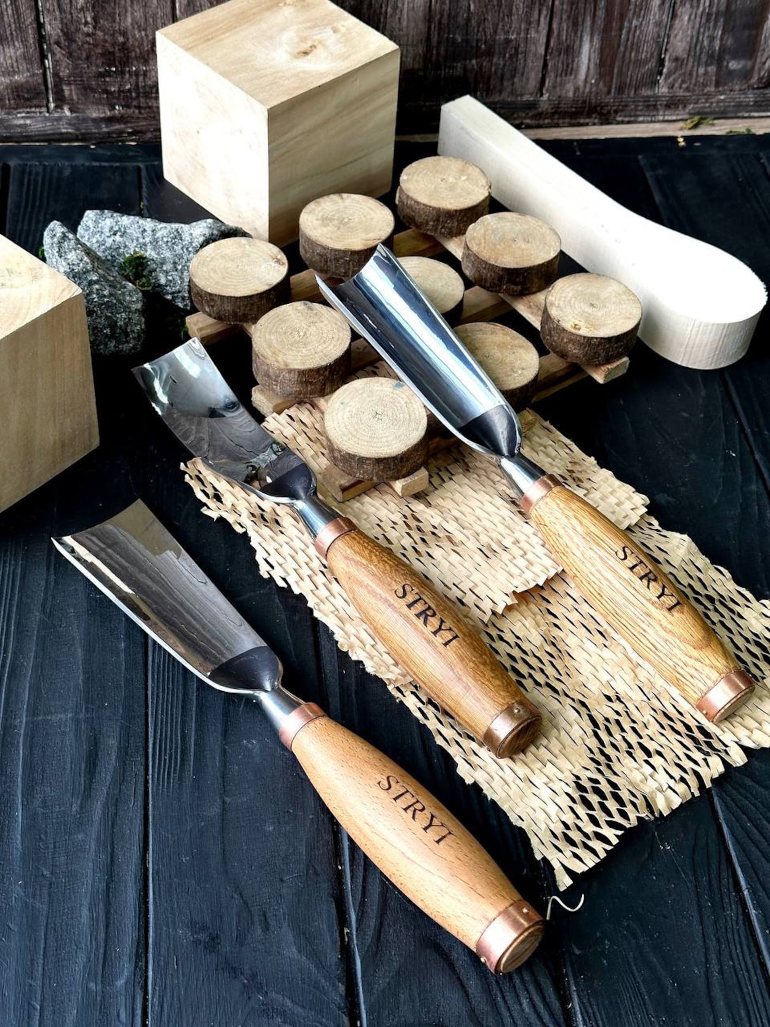 Sculpture Chisels Set, Wood Carving Kit 3pcs for Sculpting, Large ...