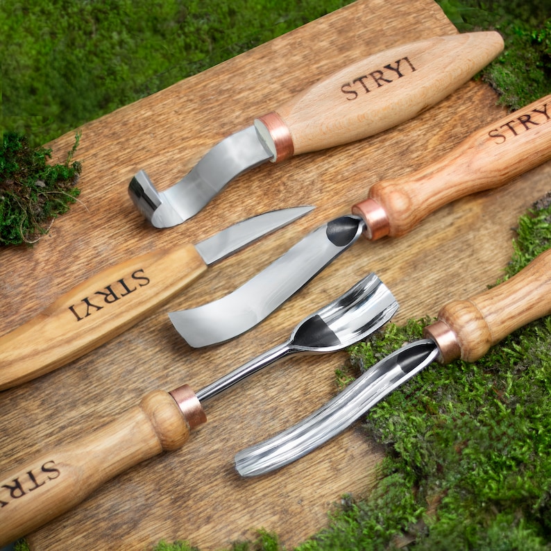 Spoon Carving Set of 5 Tools, Wood Carving Tools, Bowl Carving, Steel ...