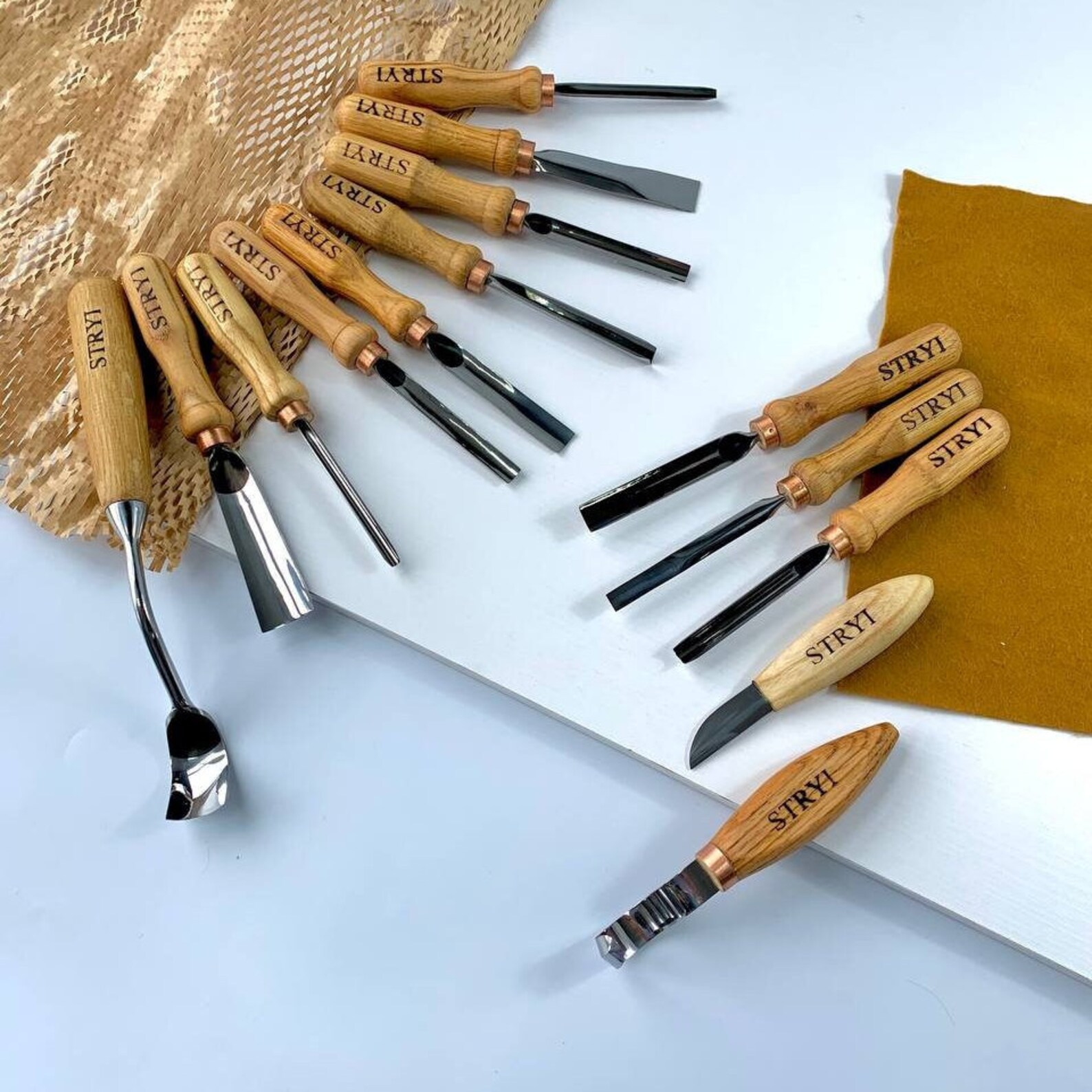 Full Wood Carving Toolset 14 Pcs, Gouges Set, Chisels Set, Forged Tools ...