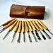 Wood Carving Set 12 Pieces in a Genuine Leather Case, Carving Chisels ...