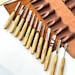 Wood Carving Set 12 Pieces in a Genuine Leather Case, Carving Chisels ...