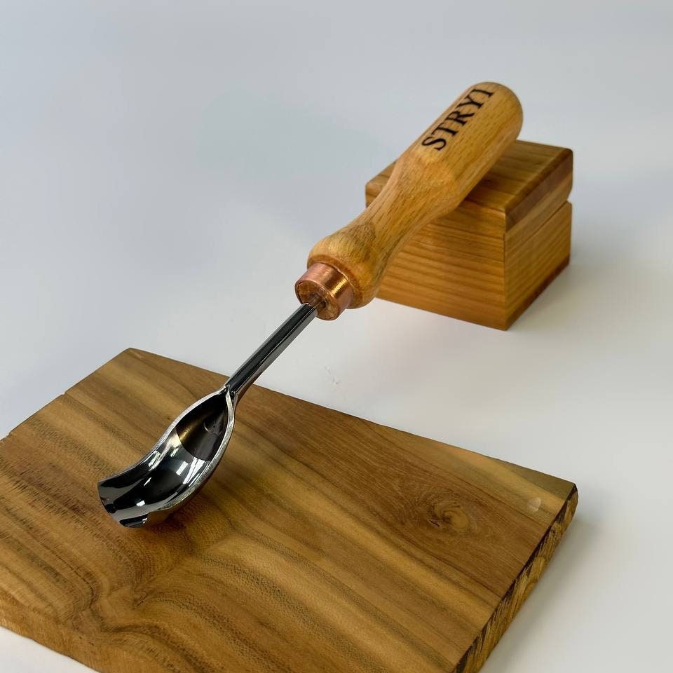 Short Bent Gouge, Wood Carving Tool, Spoon Carving Chisel, Gift for Him ...