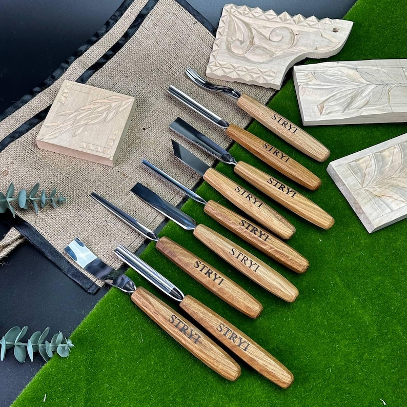STRYI 9-piece Wood Carving Kit: Relief Carving Tools With Canvas Case ...