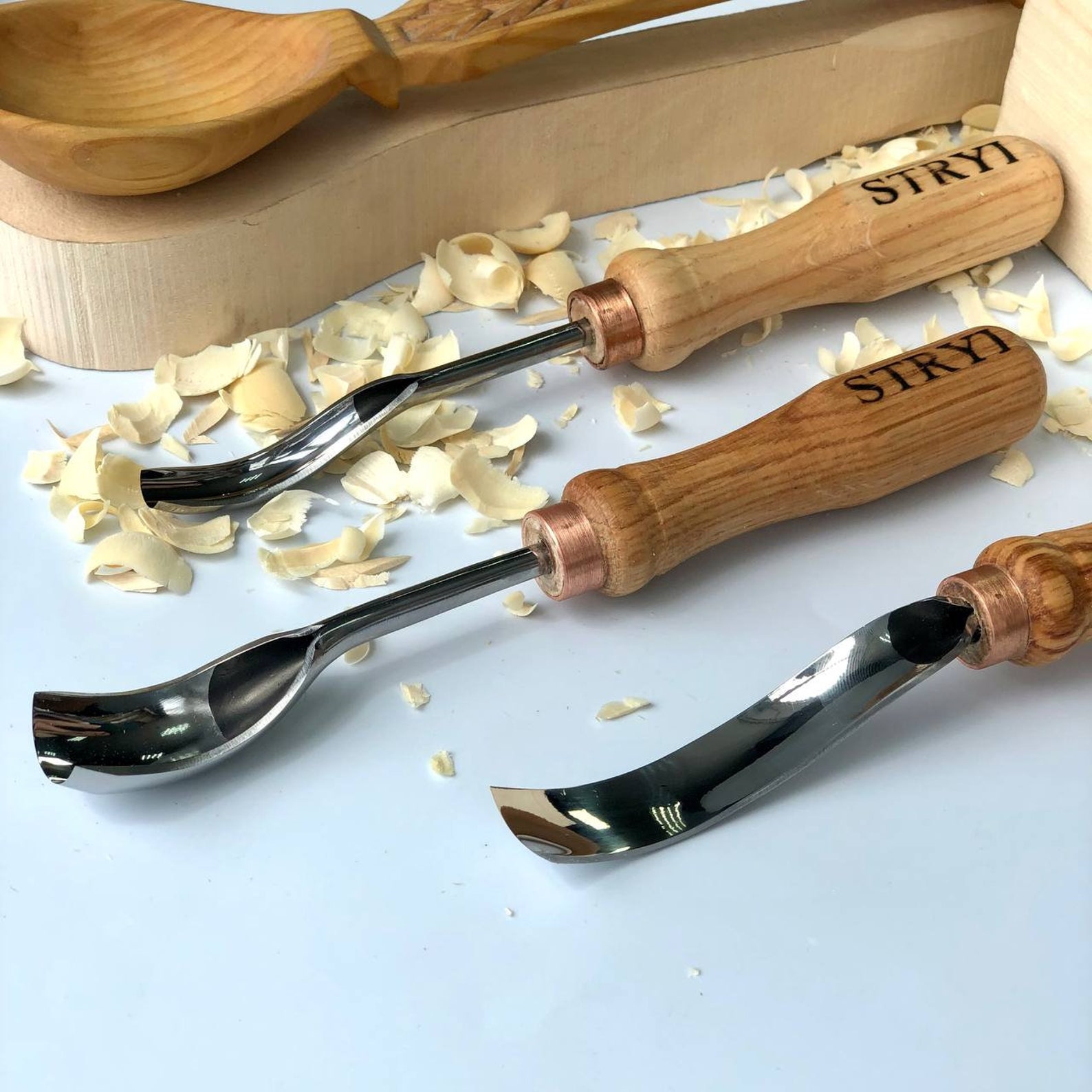 Spoon Carving Kit, Bowl and Kuksa Carving Kit, Gift for Husband, Gouges Set, Bent Gouges, Bowl ...