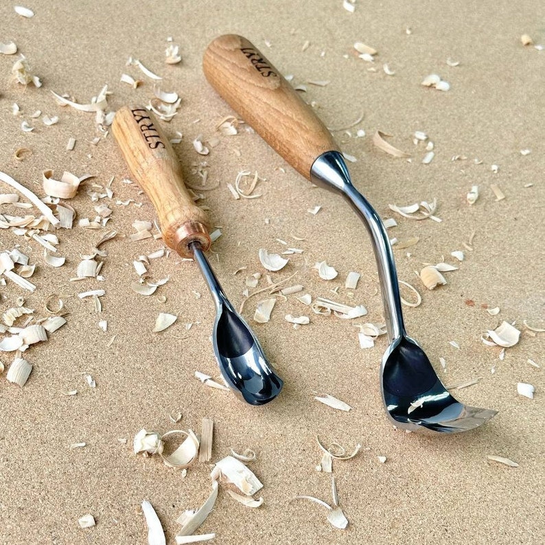 Forged Bowl Carving Gouges Set: STRYI Bent Carving Kuksa Tools, Gift ...