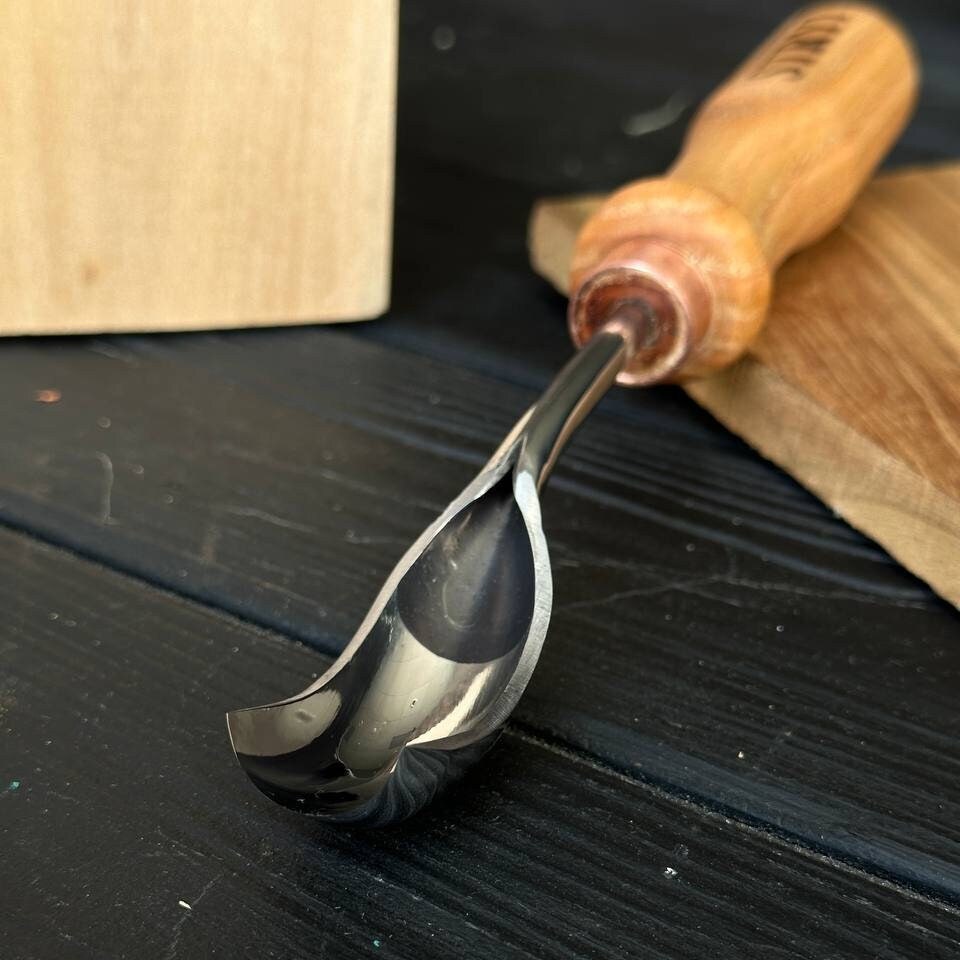 Short Bent Gouge, Wood Carving Tool, Spoon Gouge, Gift for Him, Kuksa ...