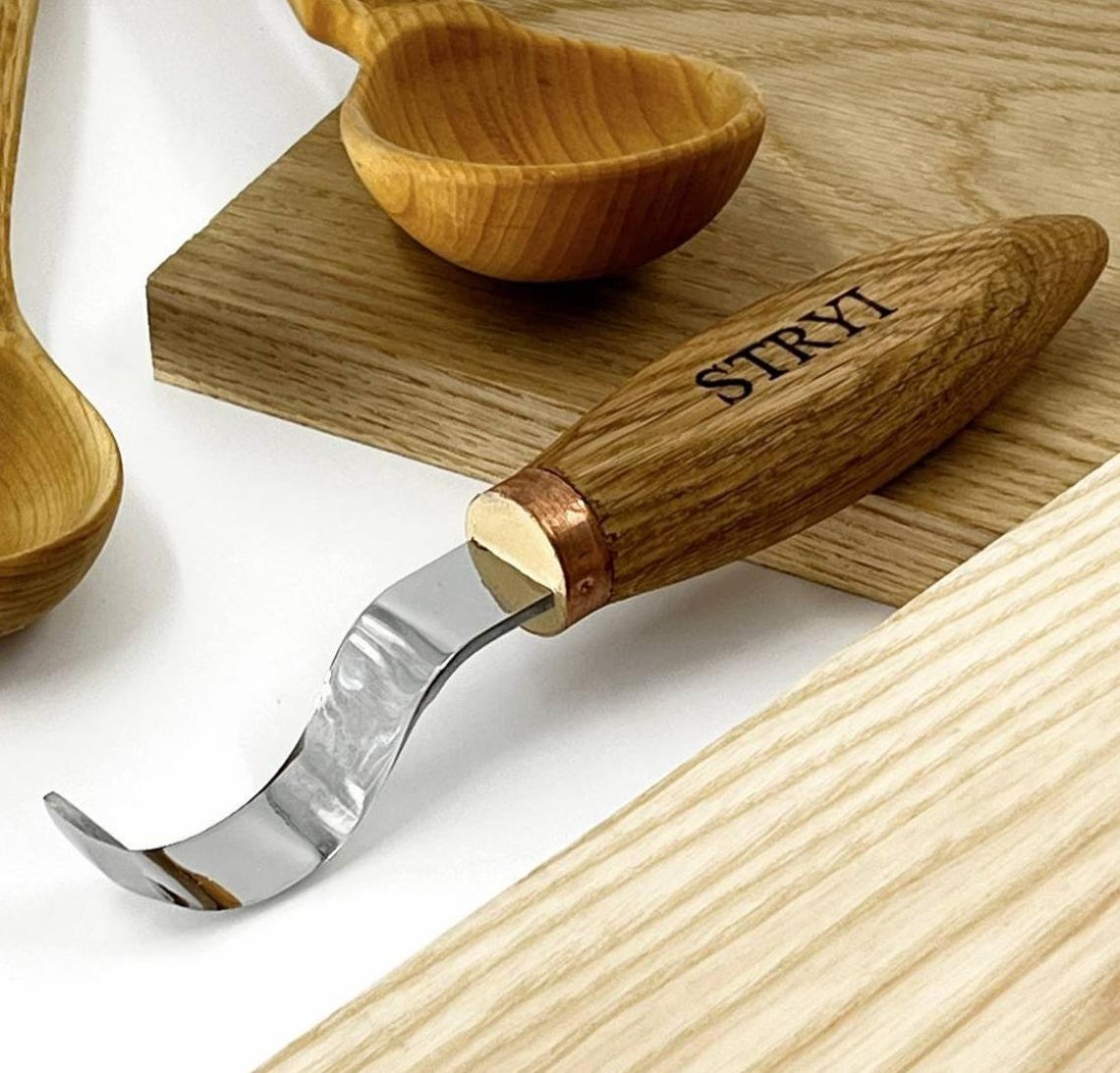 Spoon Bowl and Kuksa Carving Hook Knife 20mm, Hook Knife, Spoon Carving ...