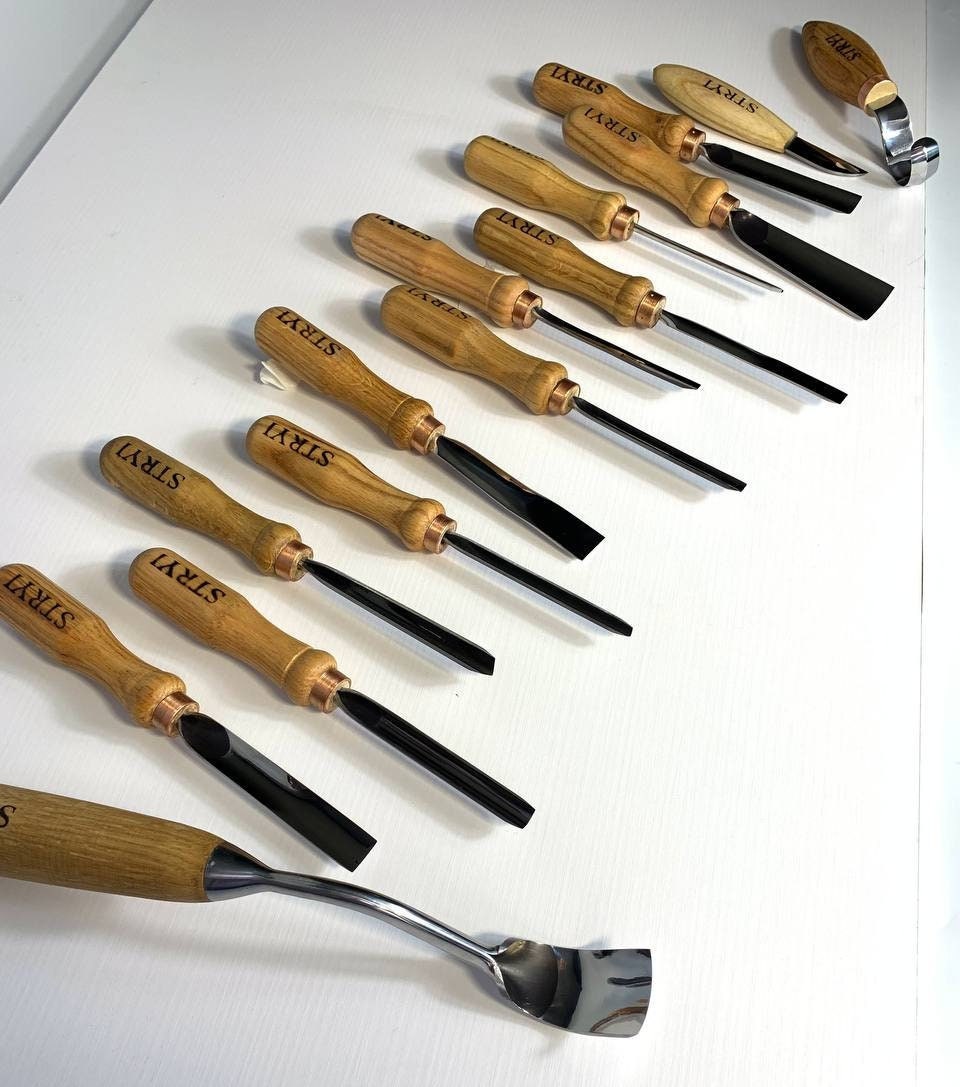 Full Wood Carving Toolset 14 Pcs, Gouges Set, Chisels Set, Forged Tools ...