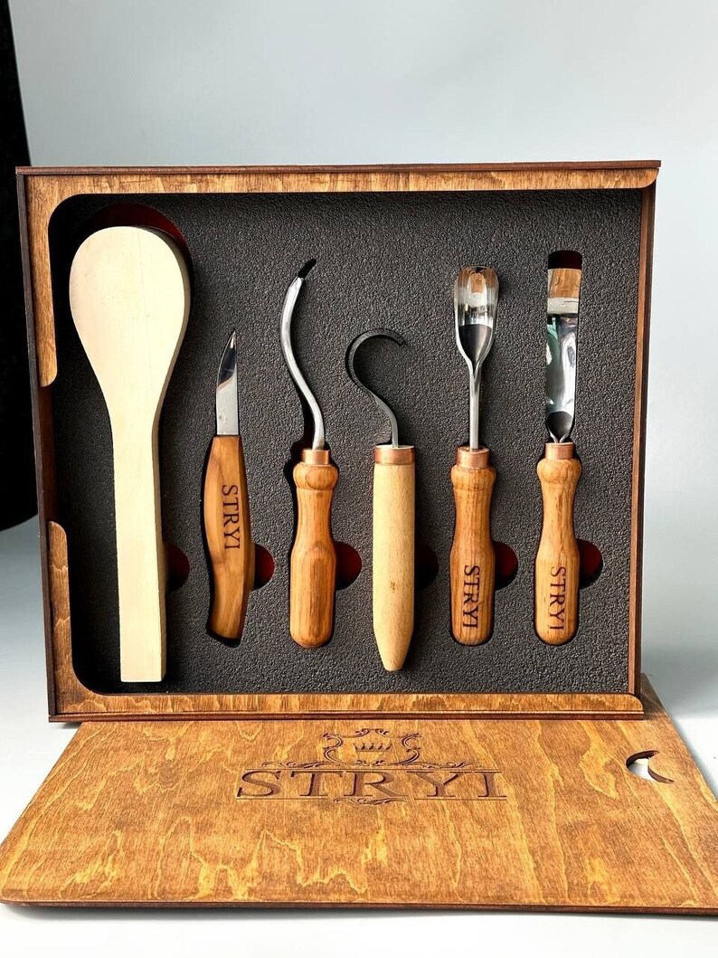 Spoon Carving Set of 5 Tools, Wood Carving Tools, Bowl Carving Set ...