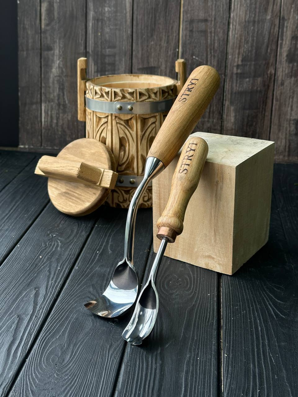 Forged Bowl Carving Gouges Set: STRYI Bent Carving Kuksa Tools, Gift ...