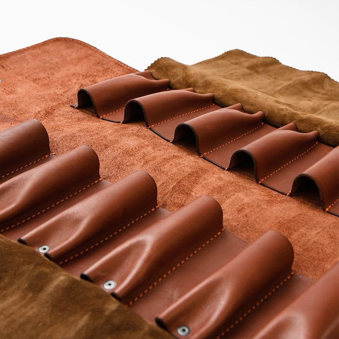 Genuine Leather Chisel Roll, 12-pocket Tool Storage Case, Gift for ...