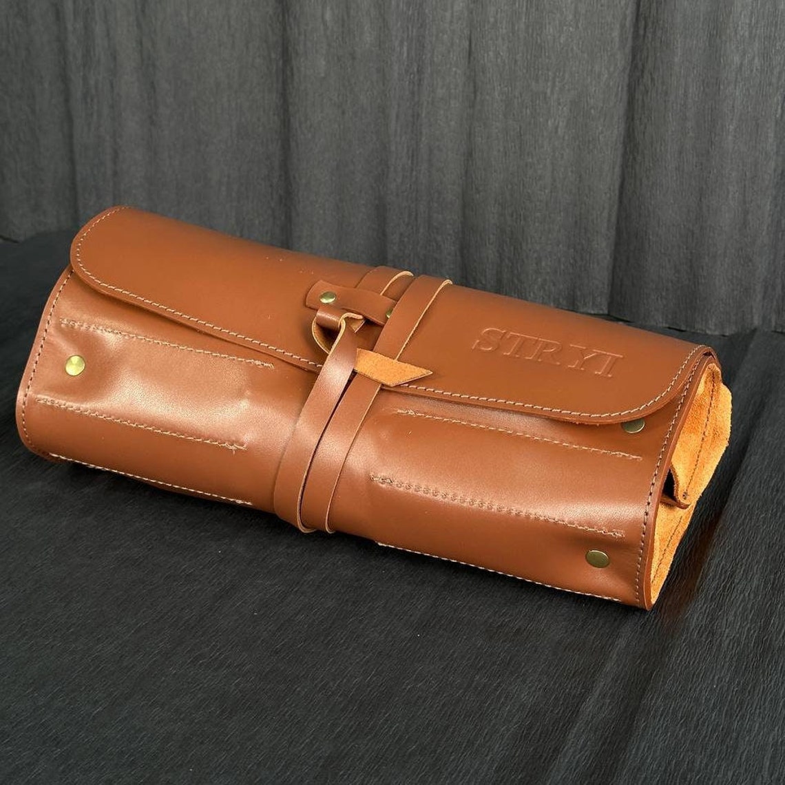 Genuine Leather Chisel Roll, 12-pocket Tool Storage Case, Gift for ...