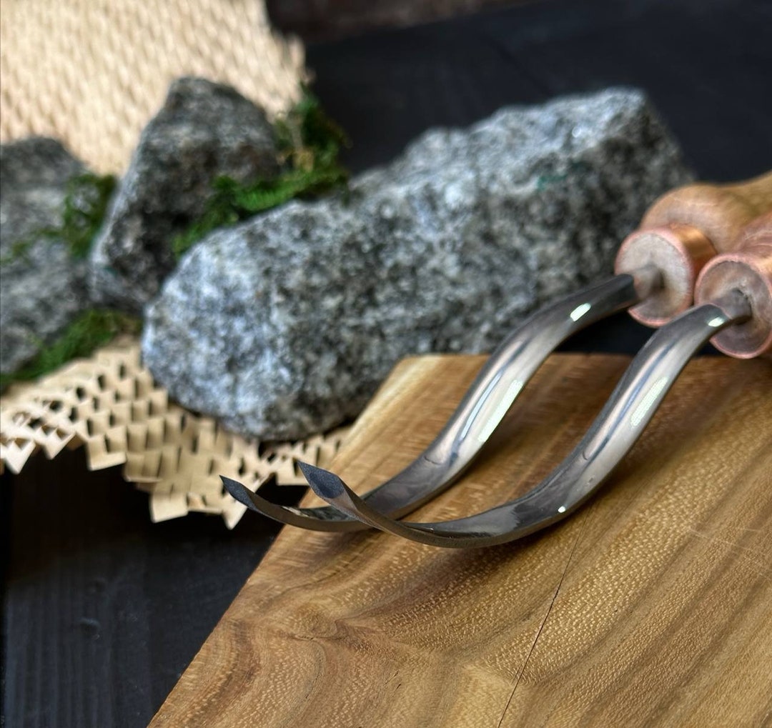 Long Bent Gouge, Detailing Knife, Carving Chisel, Carving Flat Bevel ...