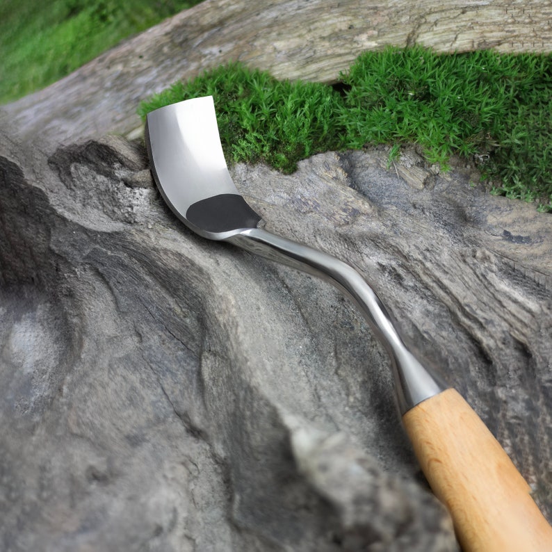 Large Bent Gouge, Wood Carving Tools, Bowl Gouge, Spoon, Kuksa, Cup, Tool for Deep Carving ...