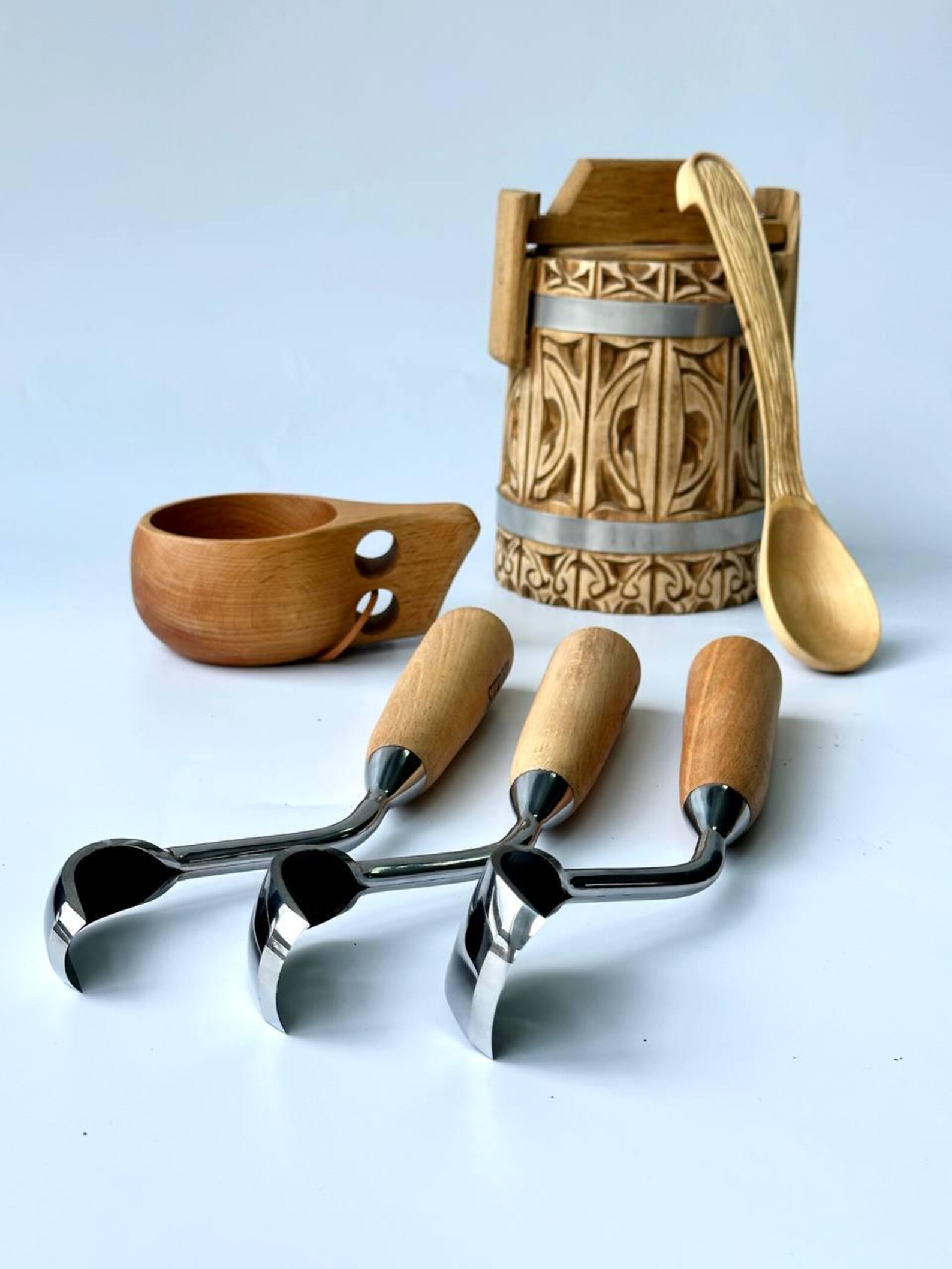 Large Bent Gouge, Wood Carving Tools, Bowl Gouge, Spoon, Kuksa, Cup ...