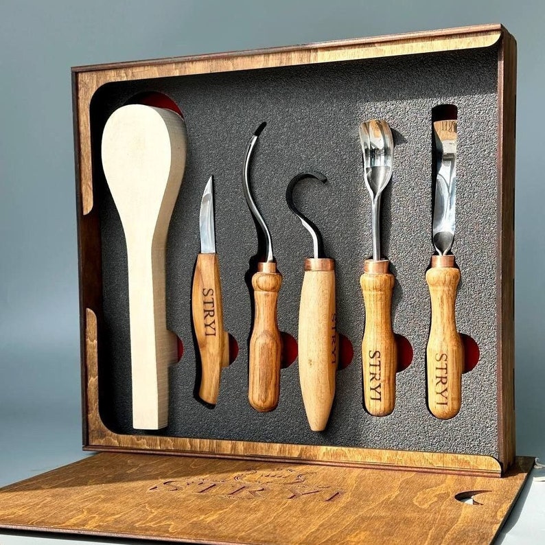 Spoon Carving Set of 5 Tools, Wood Carving Tools, Bowl Carving Set ...