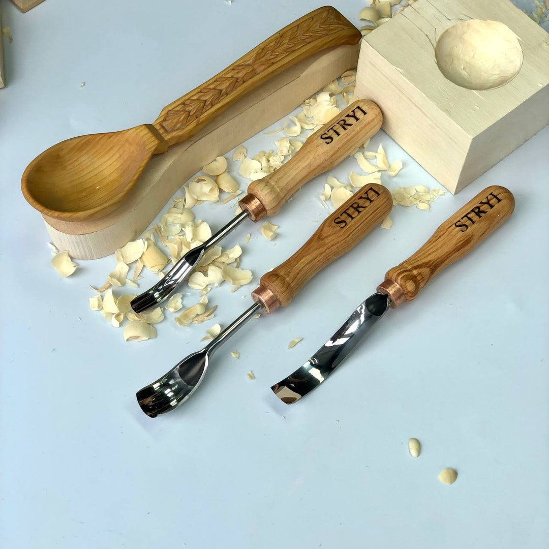 Spoon Carving Kit, Bowl and Kuksa Carving Kit, Gift for Husband, Gouges ...