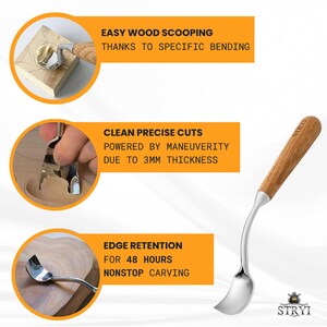 Bowl Carving Gouges Set, Spoon Carving Tools, Dog Leg Gouge, DYI Kit ...