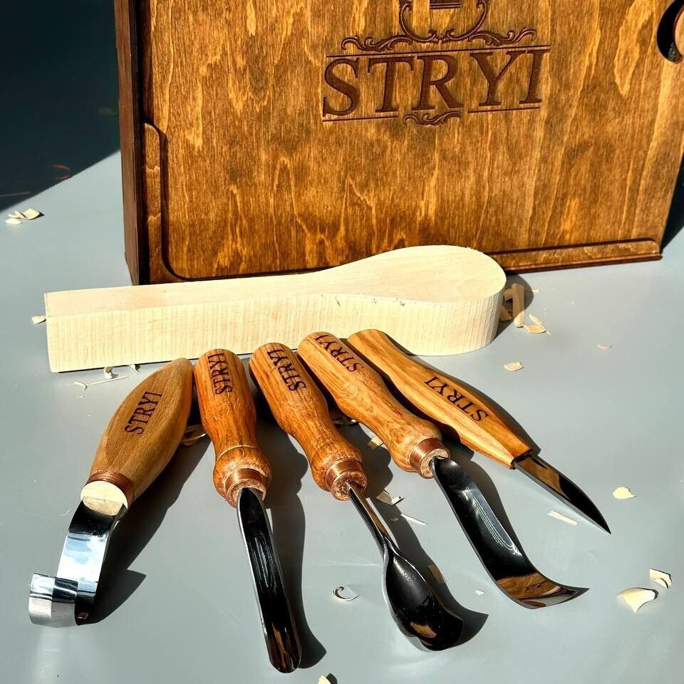 Spoon Carving Set of 5 Tools, Wood Carving Tools, Bowl Carving Set ...