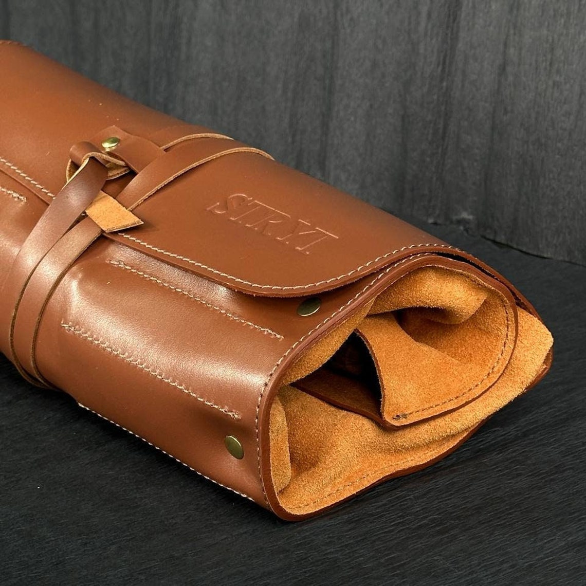 Genuine Leather Chisel Roll, 12-pocket Tool Storage Case, Gift for ...