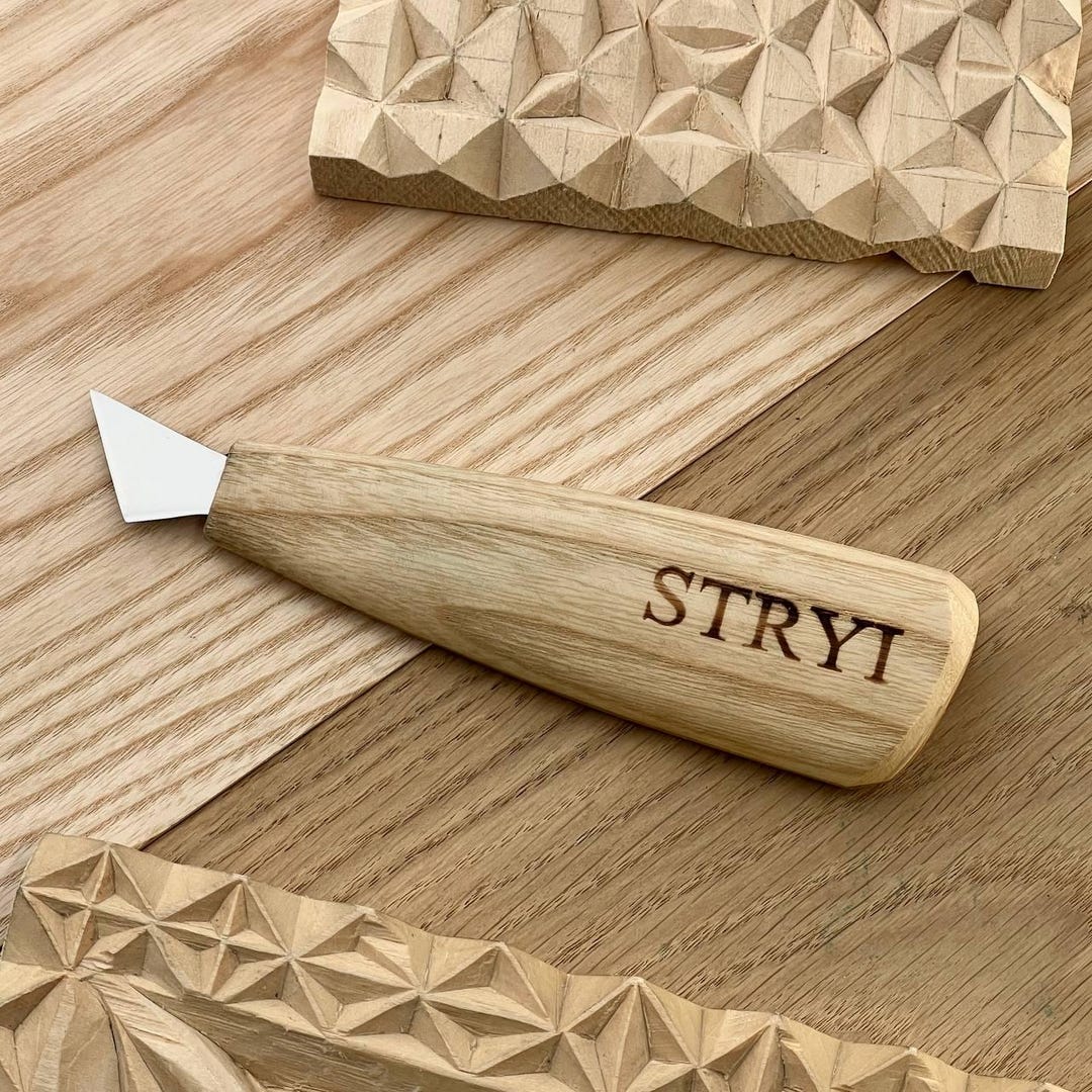 Forged Chip Carving Knife, 20mm Triangle Detail Knife, Wood Engraving ...