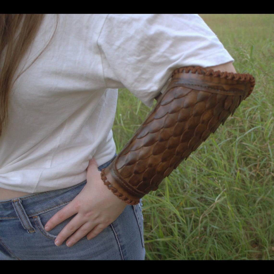 Leather Dragon Scale Bracers, Women's S-xs/youth Bracers, Viking Armor ...