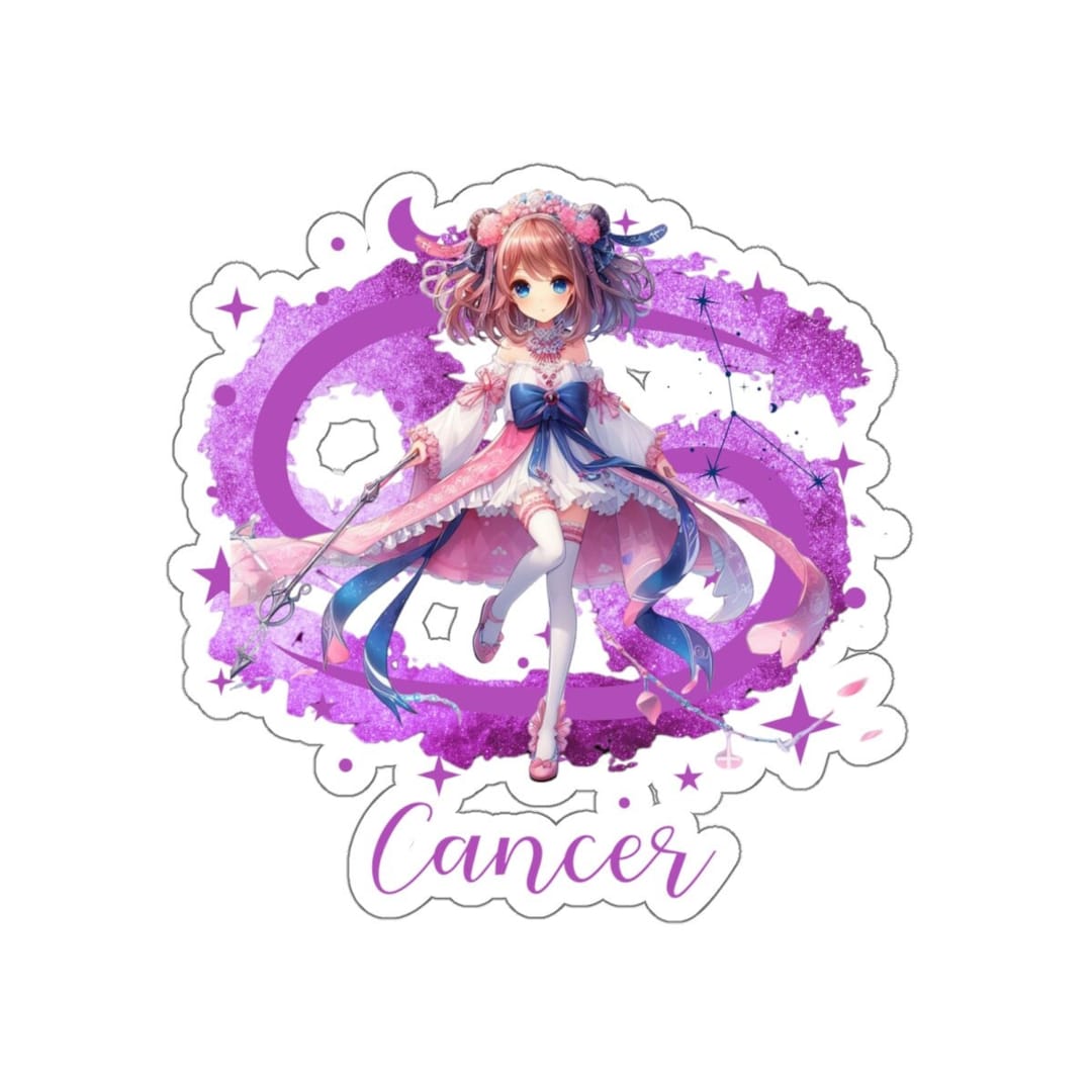 Cancer, Anime Zodiac, Die-cut Sticker, Zodiac Gift, Indoor/outdoor ...