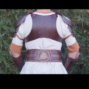 Leather Armor Set, Leather Spaulders W/demi Cuirass, Leather Pauldrons ...