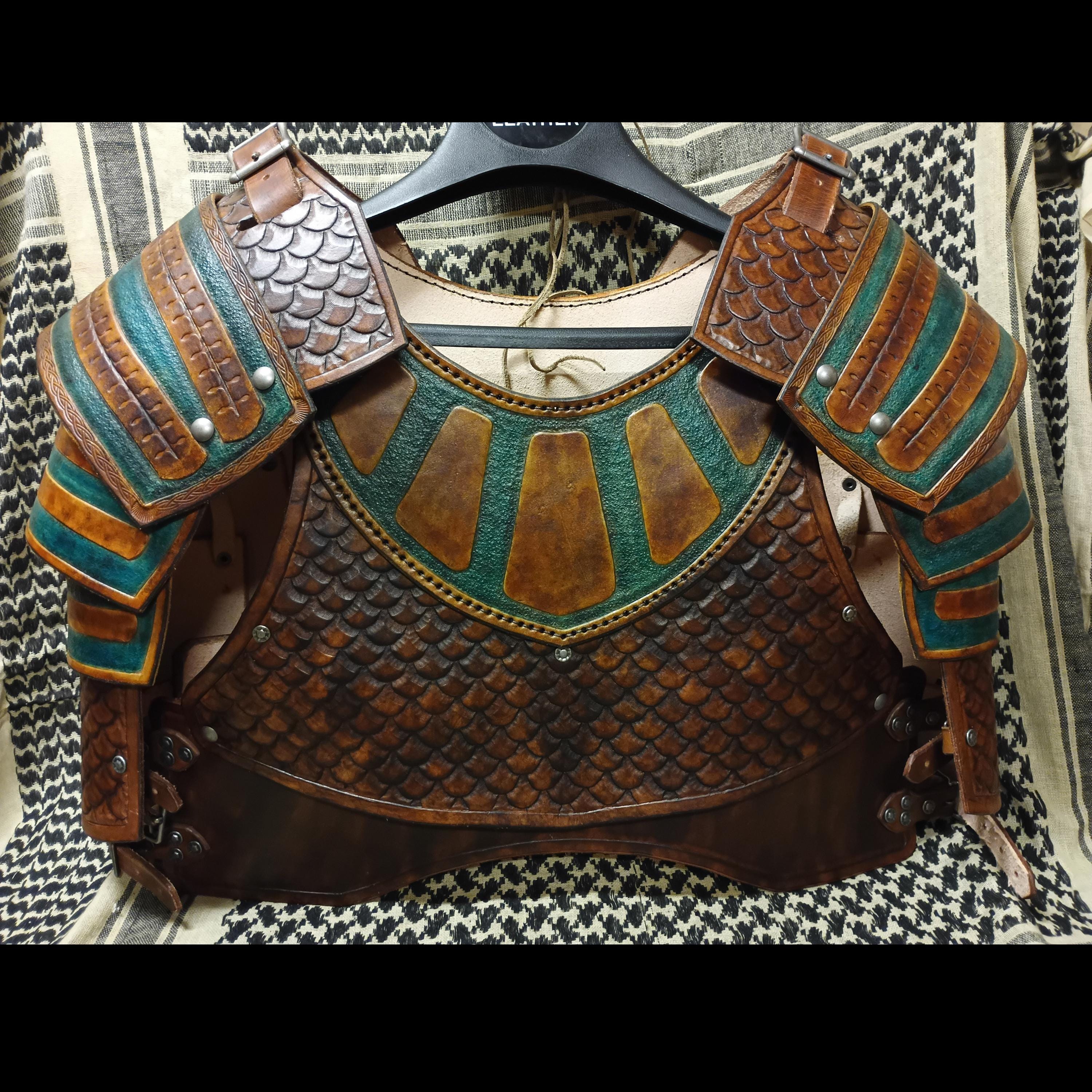 Leather Armor Set, Leather Spaulders & Cuirass, Viking-inspired Fantasy Armor for Ren Faire ...