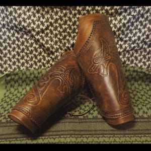 Leather Armor Set, Leather Spaulders W/demi Cuirass, Leather Pauldrons ...