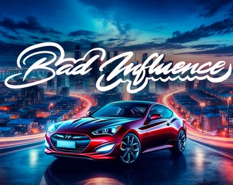 Bad Influence Holographic Silver Windshield Banner Decal / Sticker 6x33 ...