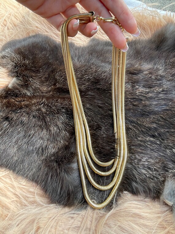Monet vintage four strand gold coil necklace - Gem