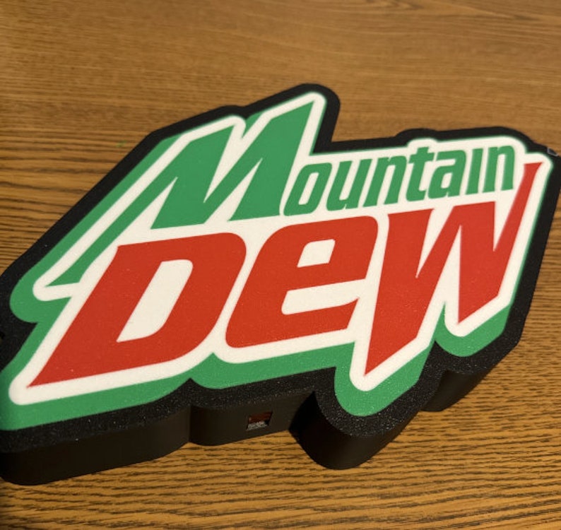 Mountain Dew mtn Dew Soda Pop LED Sign Shadow Box Lamp Perfect for ...