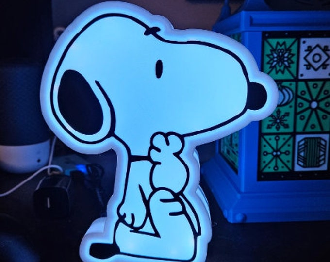 Snoopy Lightbox Sign Shadow Box Lamp for Collectors, Charlie Brown Fans ...