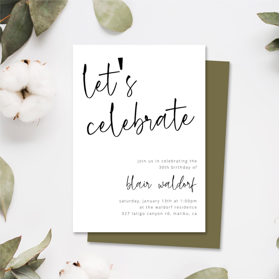 Let's Celebrate Party Invitation Template - Editable Surprise Birthday ...