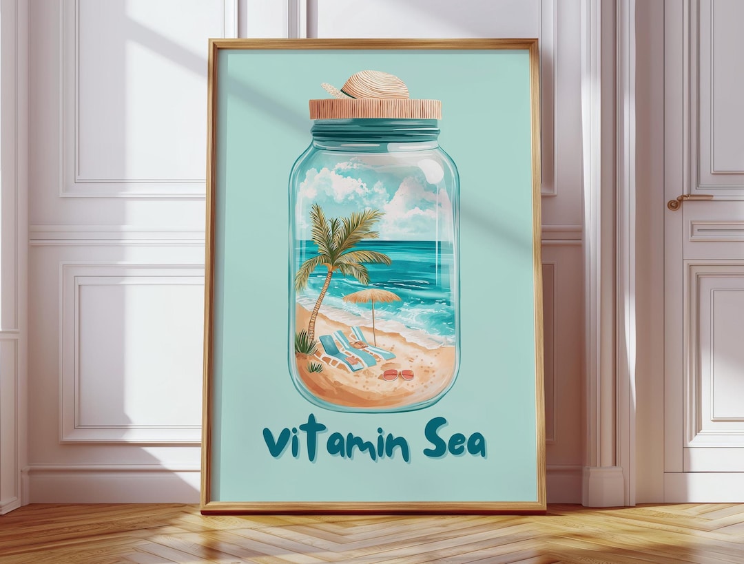 Funny Sea Pun Wall Decor Beach House Artwork Gift for Surfer Airbnb ...