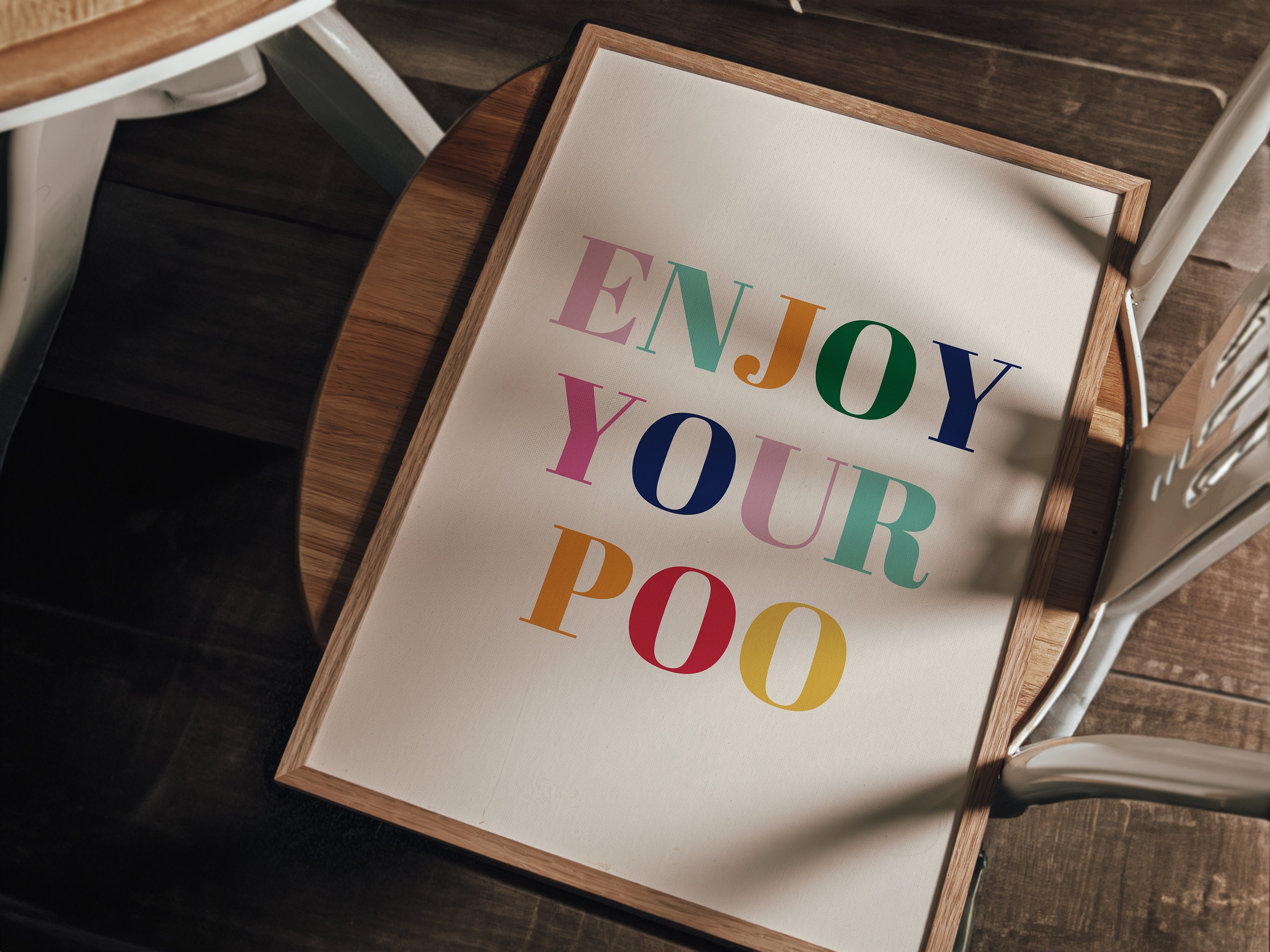 Enjoy Your Poo Poster, Bathroom Art, Poop Posters, Funny Quote Digital ...