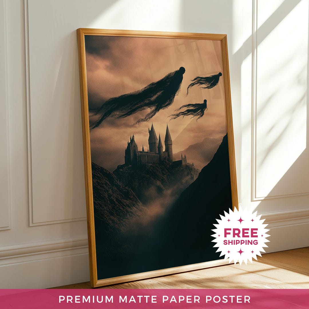 Flying Dementors Wall Decor Dark Academia Vibes Print Wizard Castle ...