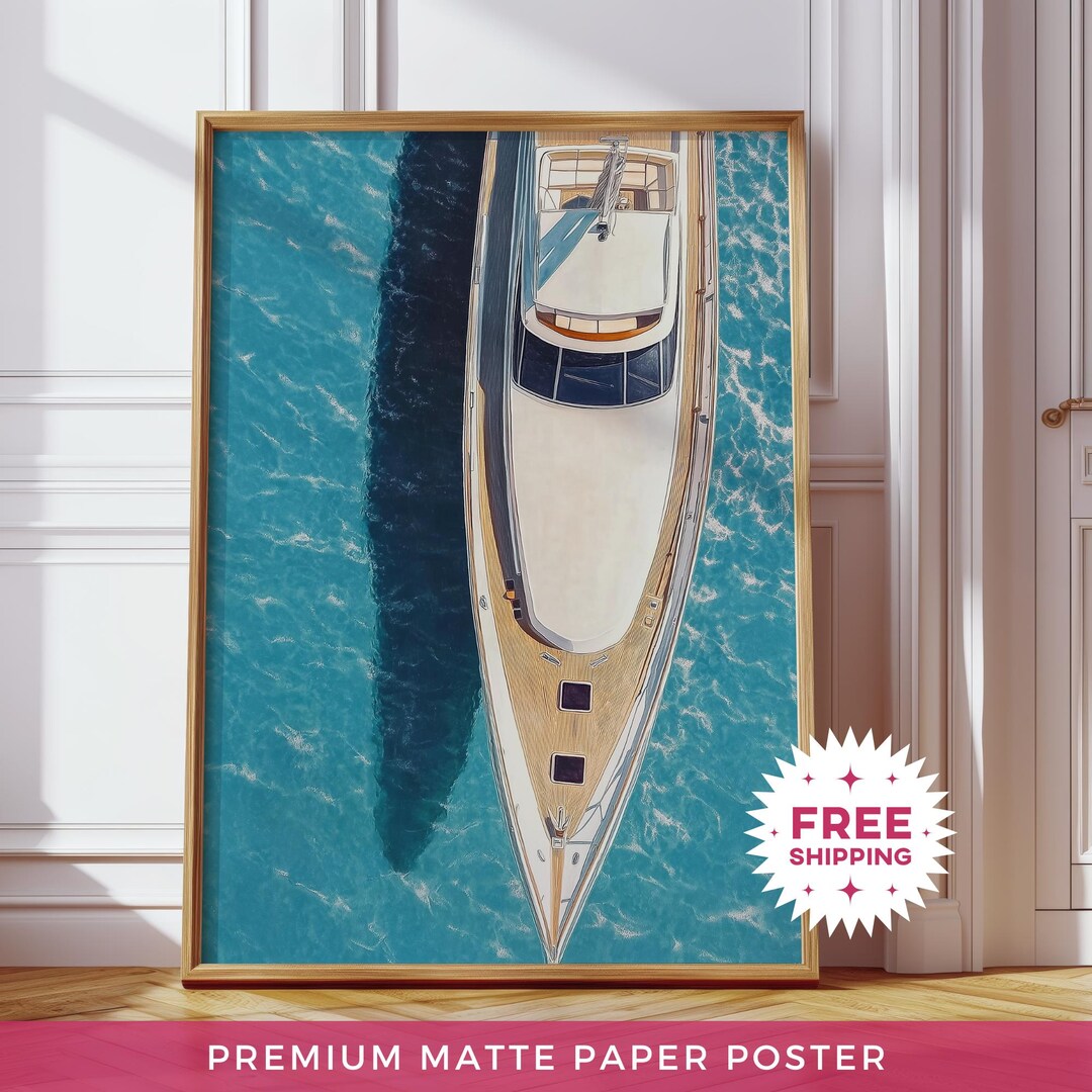 Luxury Yacht Wall Decor Photography Boat Poster Designer Art Sailing in ...