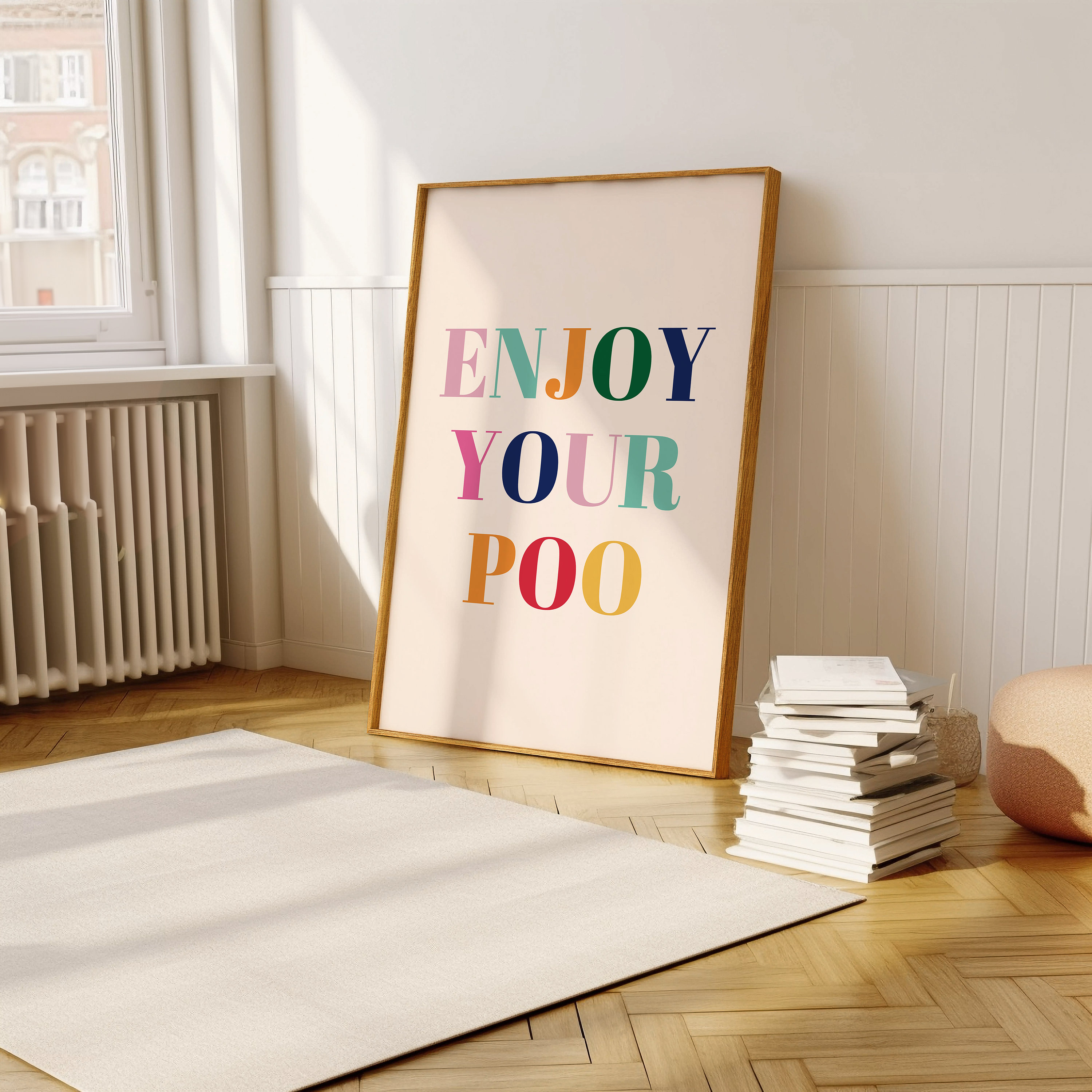 Enjoy Your Poo Poster, Bathroom Art, Poop Posters, Funny Quote Digital ...