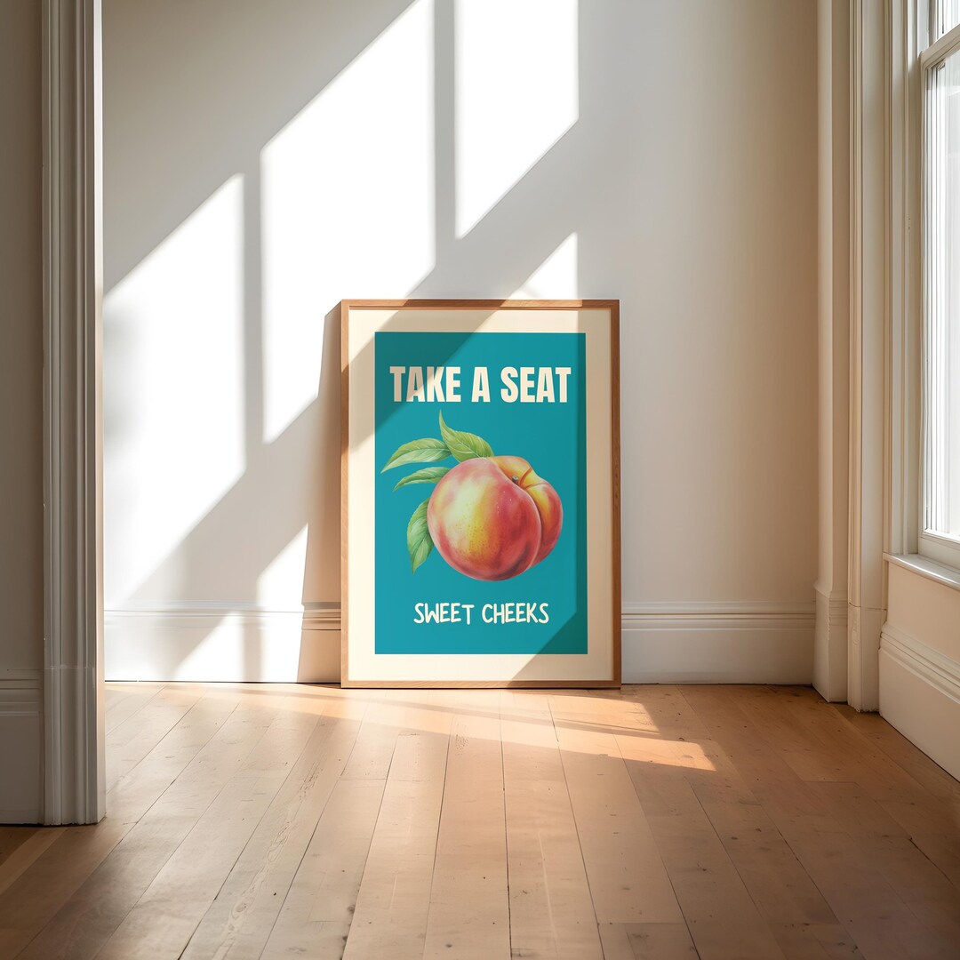 Take a Seat Sweet Cheeks Poster Funny Toilet Printable Poster Retro ...