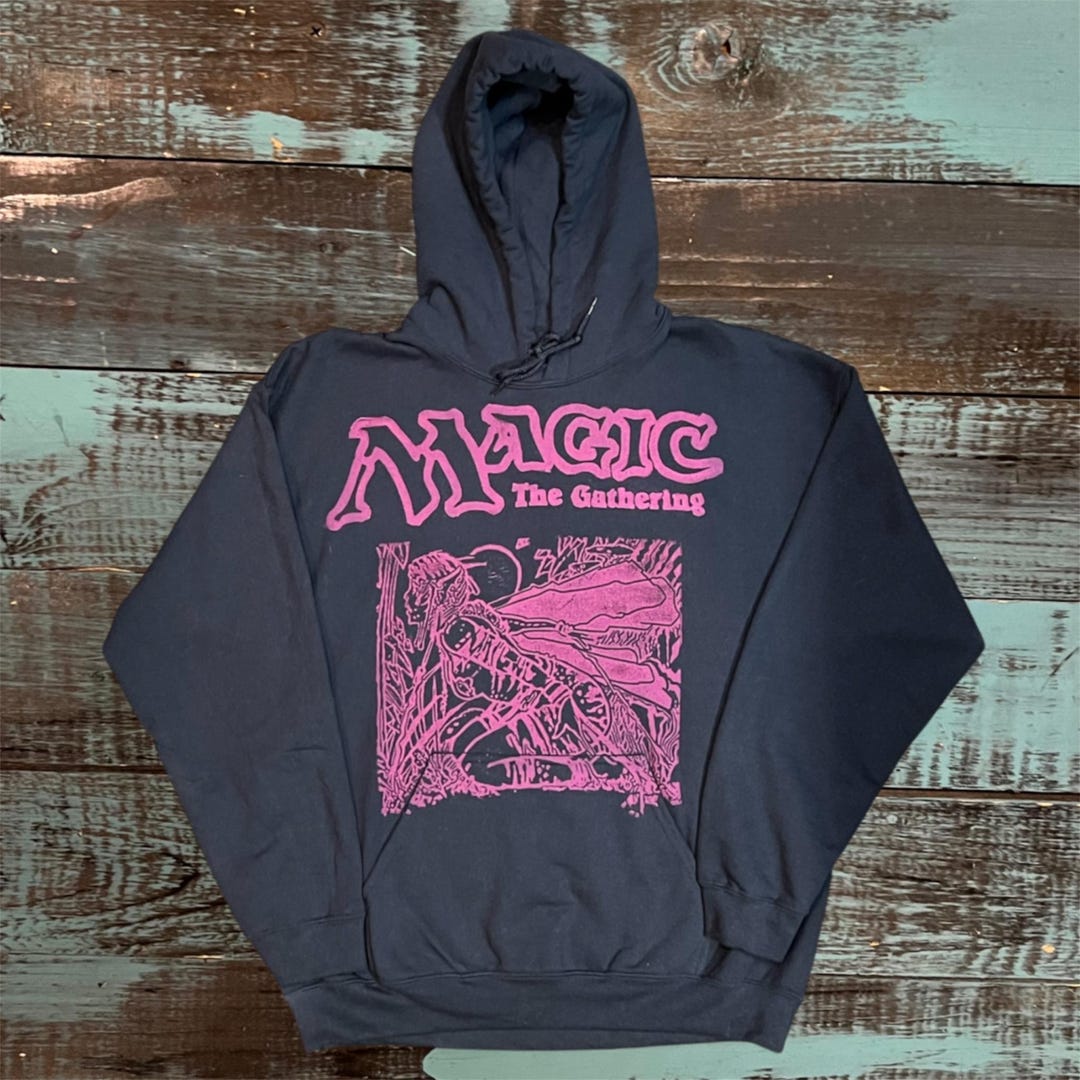 Bright Pink Earthbind Hoodie | Block Print Style | MTG | Magic the ...