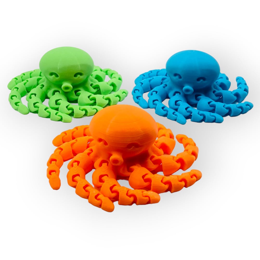 3D Printed Octopus Fidget Toy: Articulated Desk Decor - Etsy