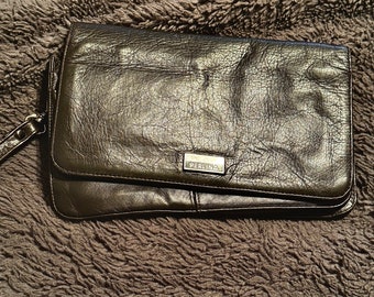 Vintage Perlina Large Leather Wallet Women's Wallet Zip Around Wallet ...