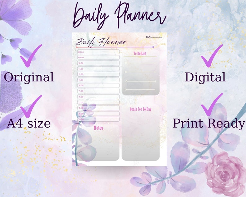 Floral Digital Planner / Priantable Planner / Daily Journal for Kids - Etsy