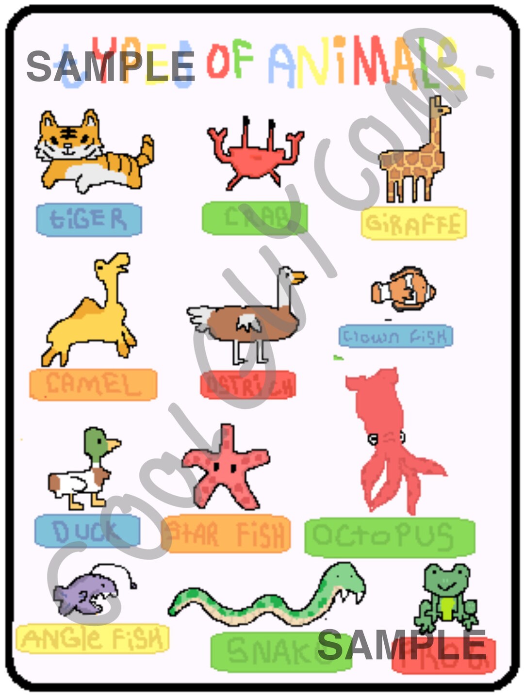 Types of Animals Cool Guy CARDSTOCK Poster - Etsy