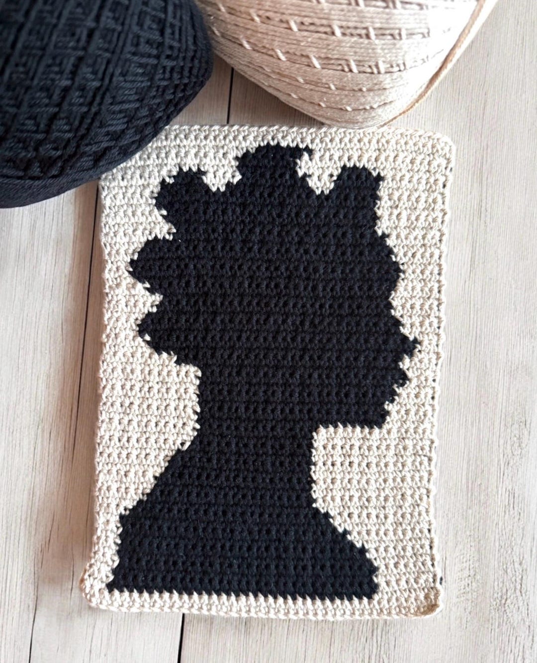 Bantu Crown Crochet Pattern | Mini Tapestry Crochet Wall Art | Black ...