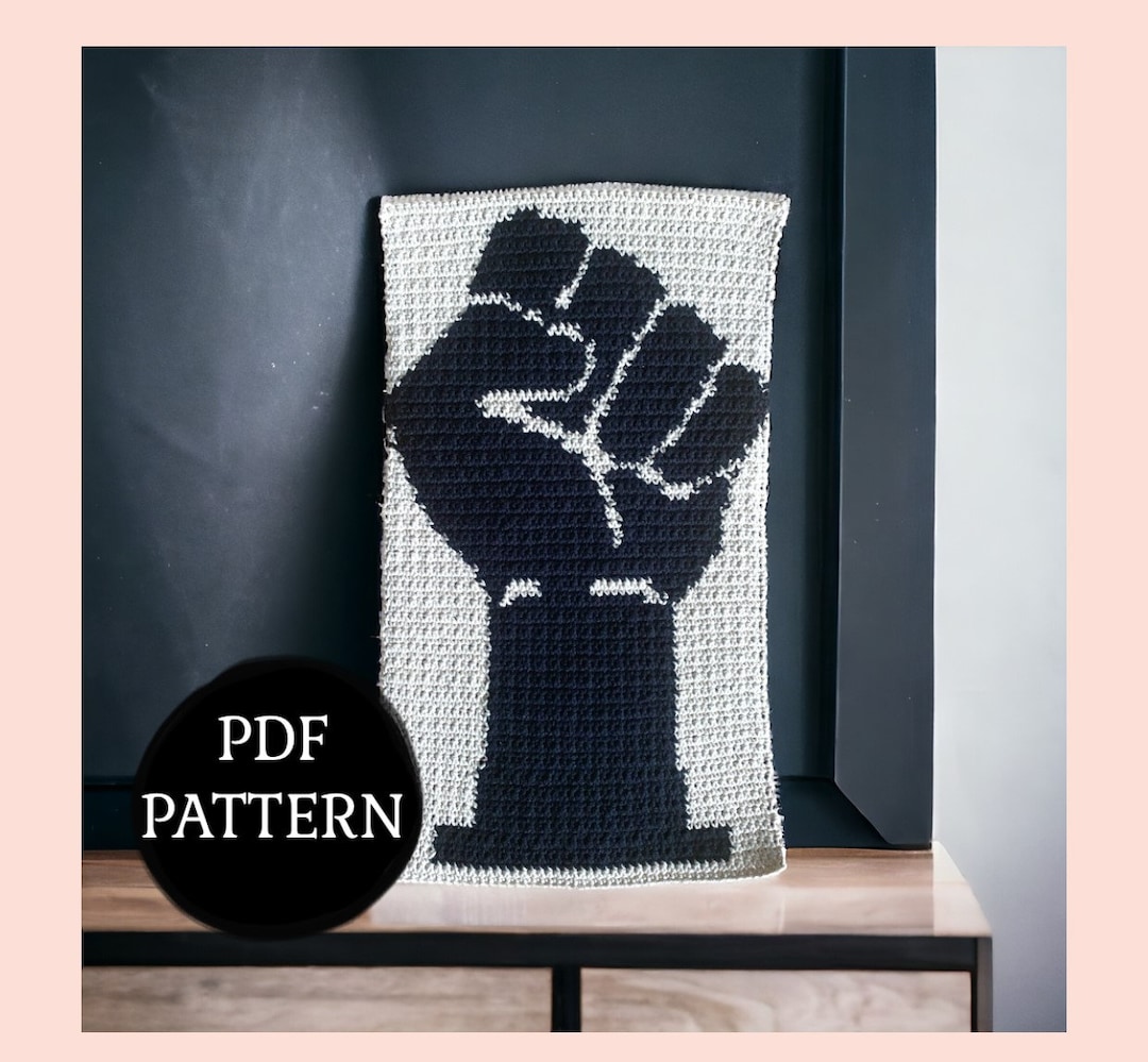 CROCHET PATTERN, Black Power Fist Wall Hanging, Tapestry Wall Art - Etsy